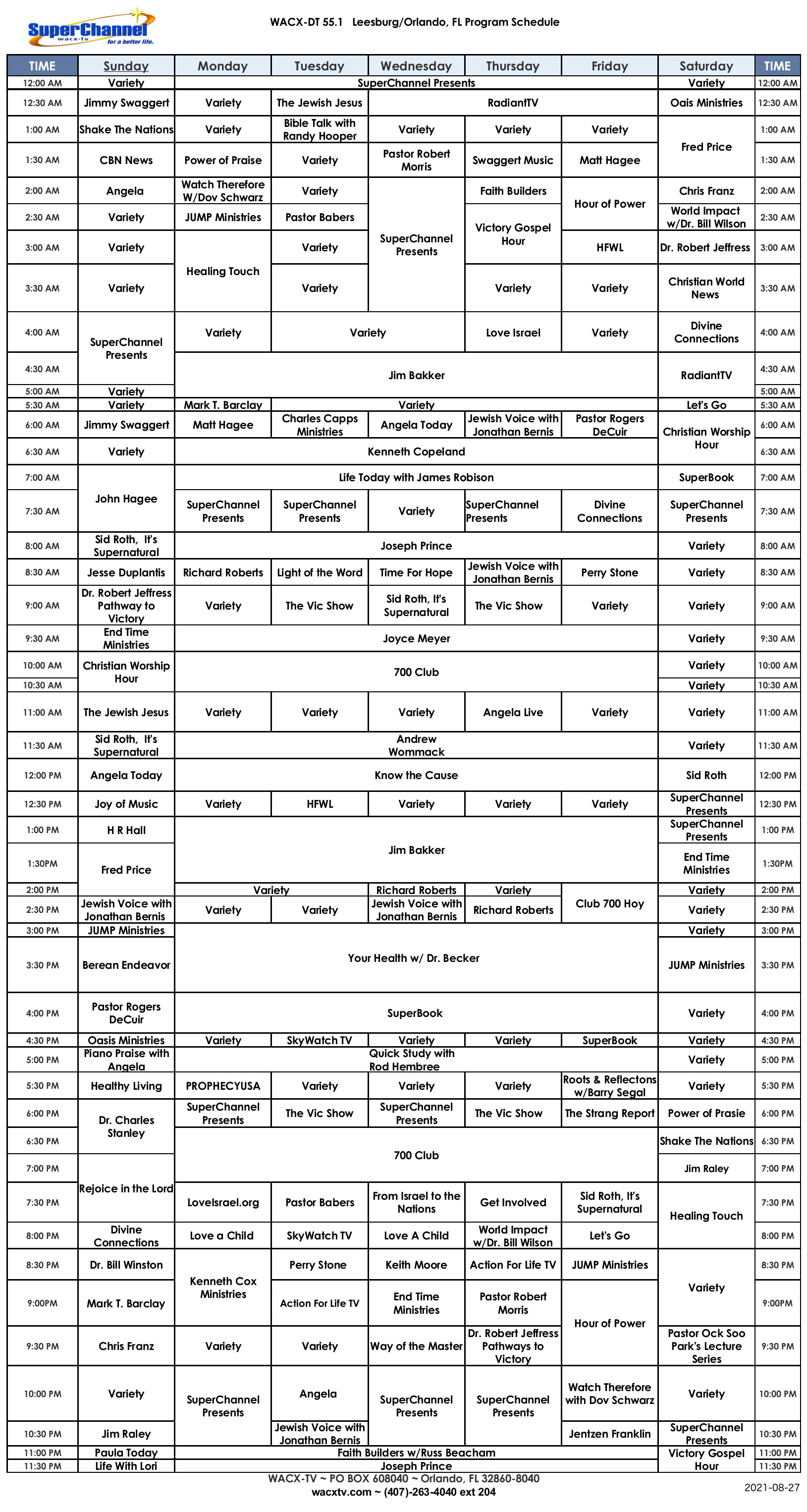 Program Schedule